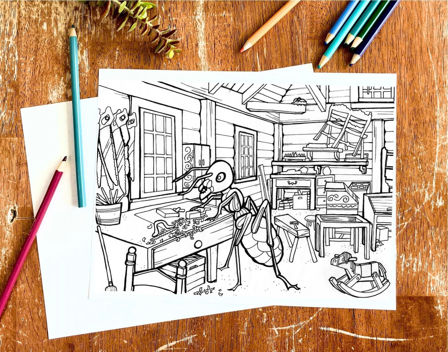 The Carpenter Ant - Printable Adult Coloring Page - Digital Download - Etsy