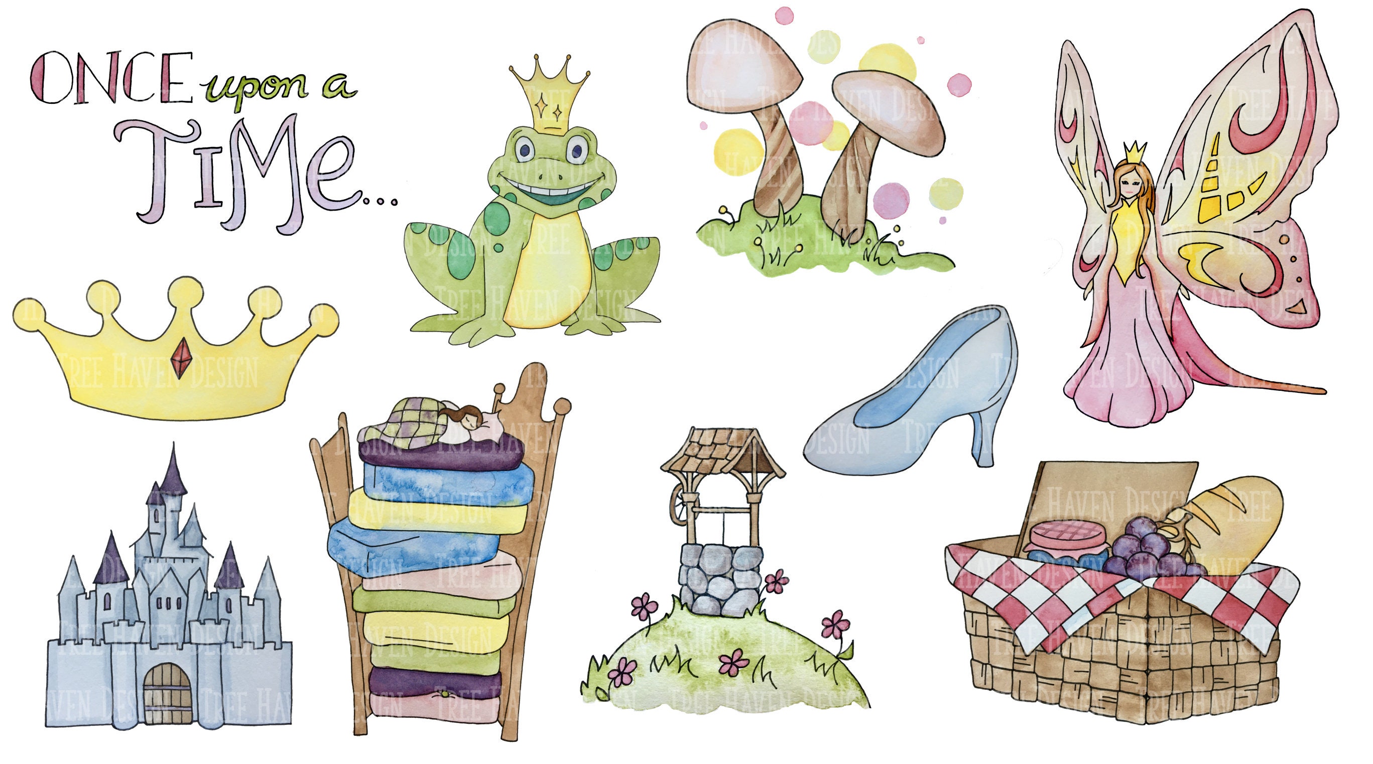 Fairytale Watercolor Clipart - Cute Magical Clipart - Instant Download ...