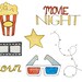 Movie Night Watercolor Clipart - Fun Clipart - Instant Download - Etsy