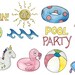 Pool Party Watercolor Clipart - Cute Summer Clipart - Instant Download ...