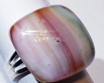 Fused glass ring | Etsy