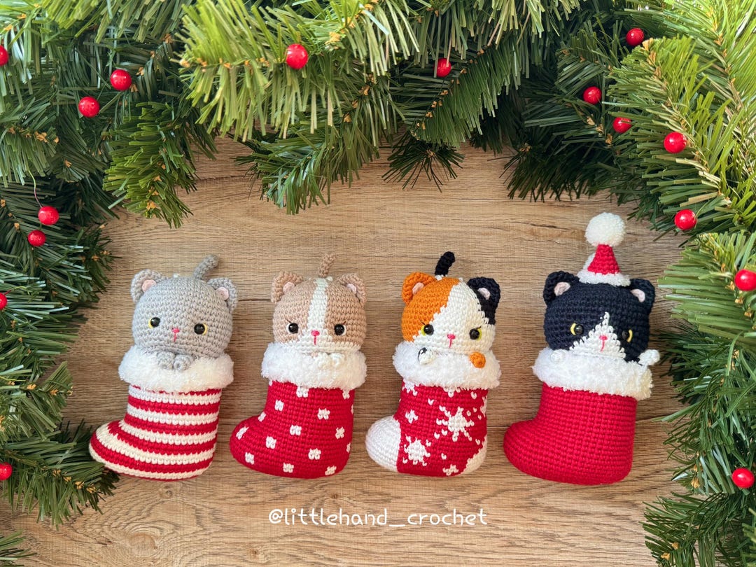 Bundle 4 in 1 Cat in Christmas Stocking | Christmas Stocking ...