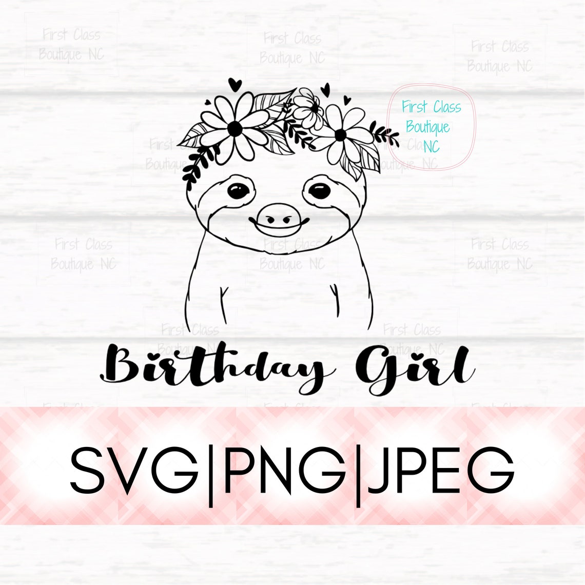 Sloth With Crown Birthday Girl SVG for Shirt, Animal Iron-on Vinyl ...