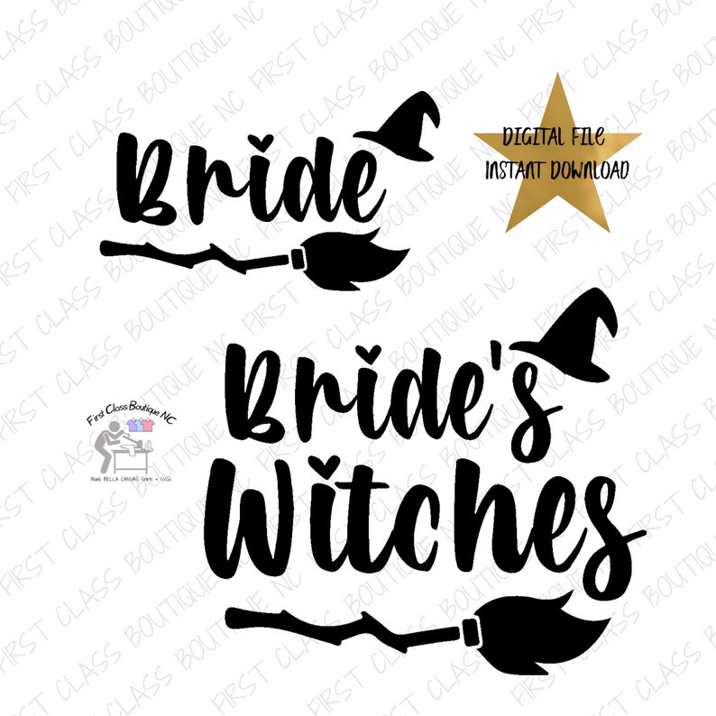 Brides Witches Hat SVG, Bridal Witch SVG, Halloween Bridal Party Svg ...