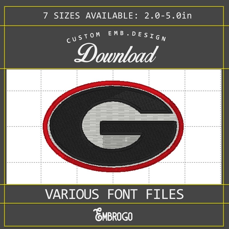 Georgia Bulldogs Embroidery - Etsy