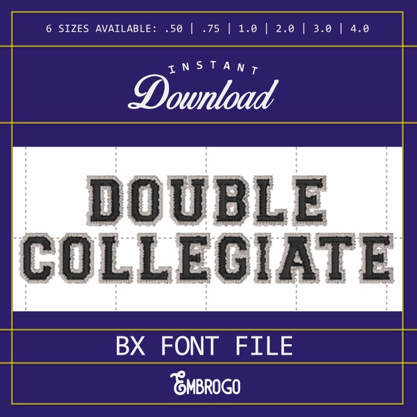 Embroidery Font Double Outline - Etsy