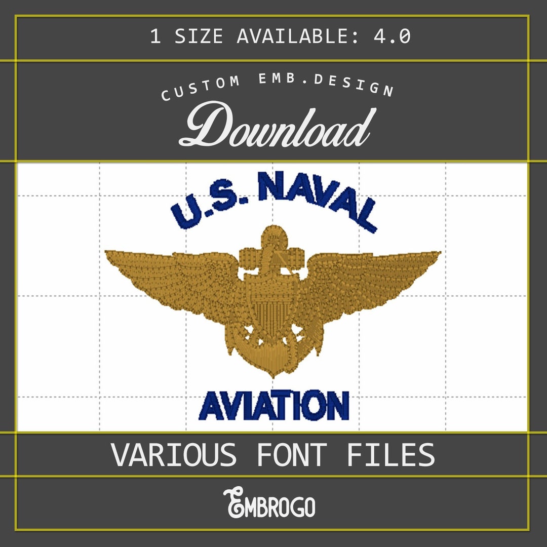 US Navy Embroidery Design, US Naval Aviation Active Duty Machine ...