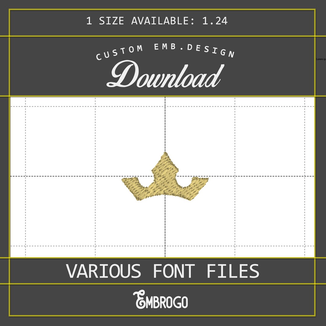 Crown Embroidery Design, Kings Crown Embroidery File, Queens Crown DST ...