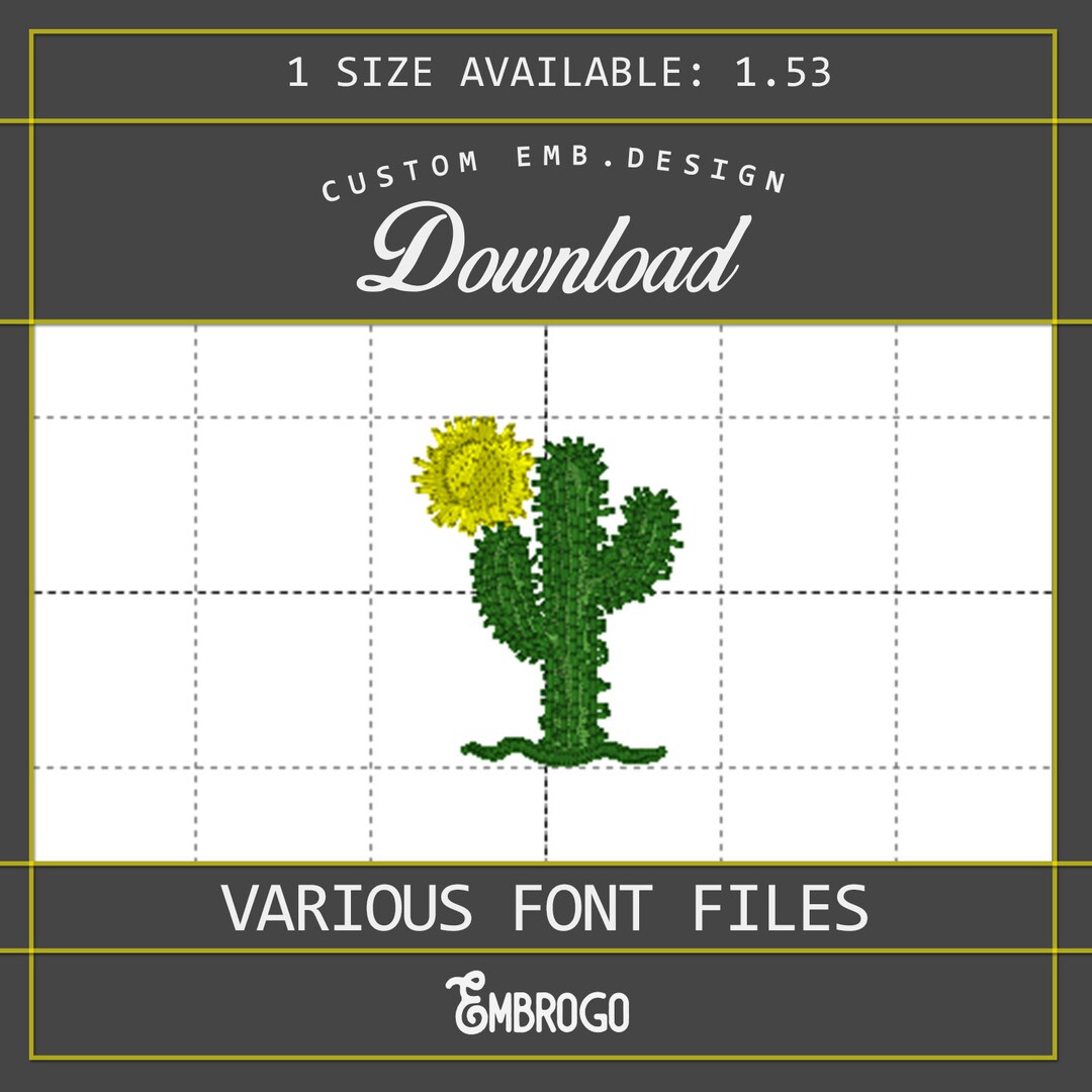 Cactus Plant Machine Embroidery Design, Cactus Sun Embroidery File ...