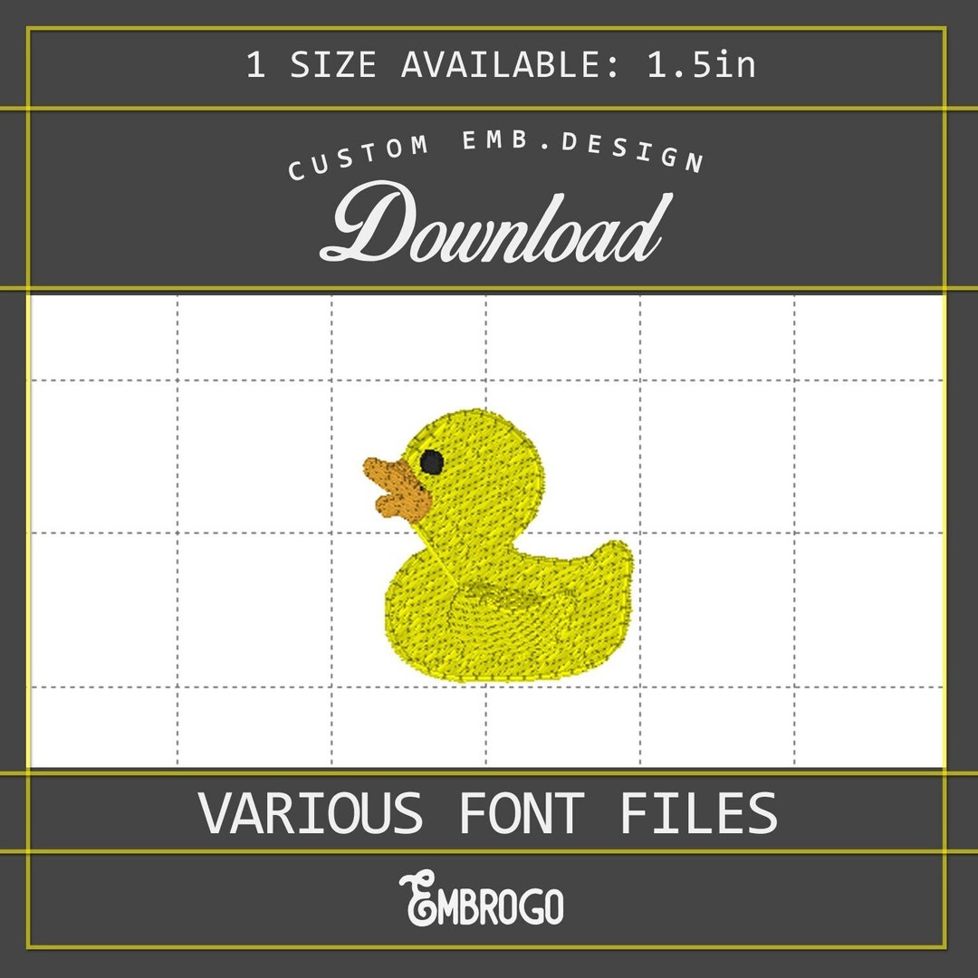 Small Duck Embroidery Design, Duck Embroidery File, Animal Embroidery ...