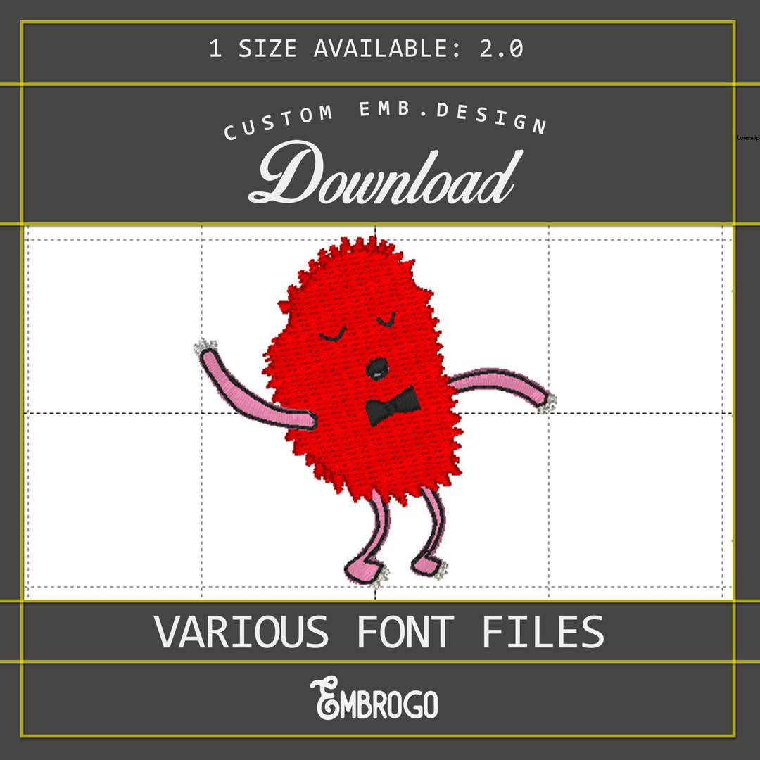 Monster Embroidery Design, Dancing Monster Embroidery Design, Monster ...