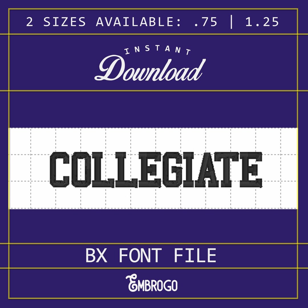 Collegiate Embroidery Font, Collegiate Embroidery Designs, Collegiate ...