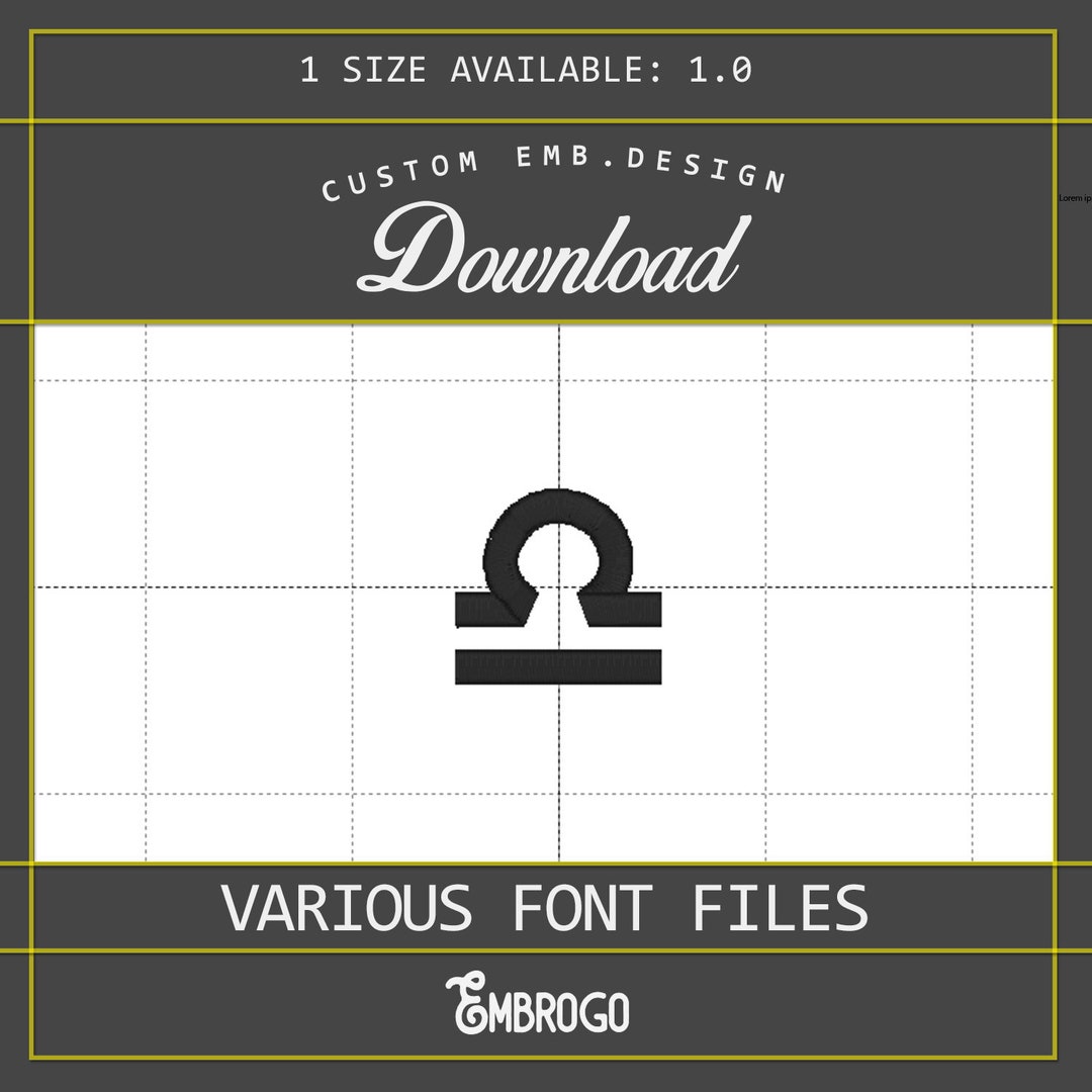 Libra Embroidery Pattern, Libra Embroidered Zodiac Sign, Astrology ...