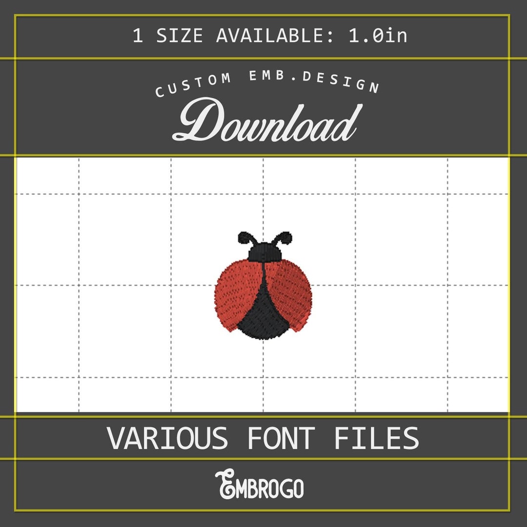 Lady Bug Embroidery Design: Insect Embroidery File (instant Download ...