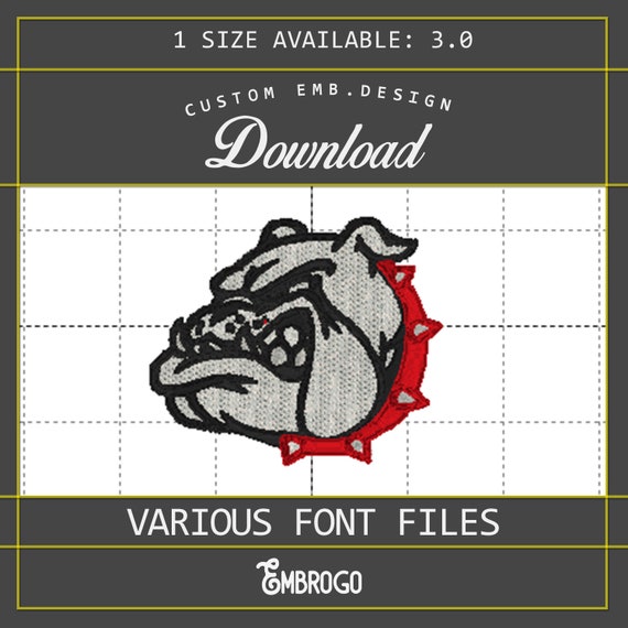 Bulldog Machine Embroidery / Bulldog Embroidery Design / | Etsy