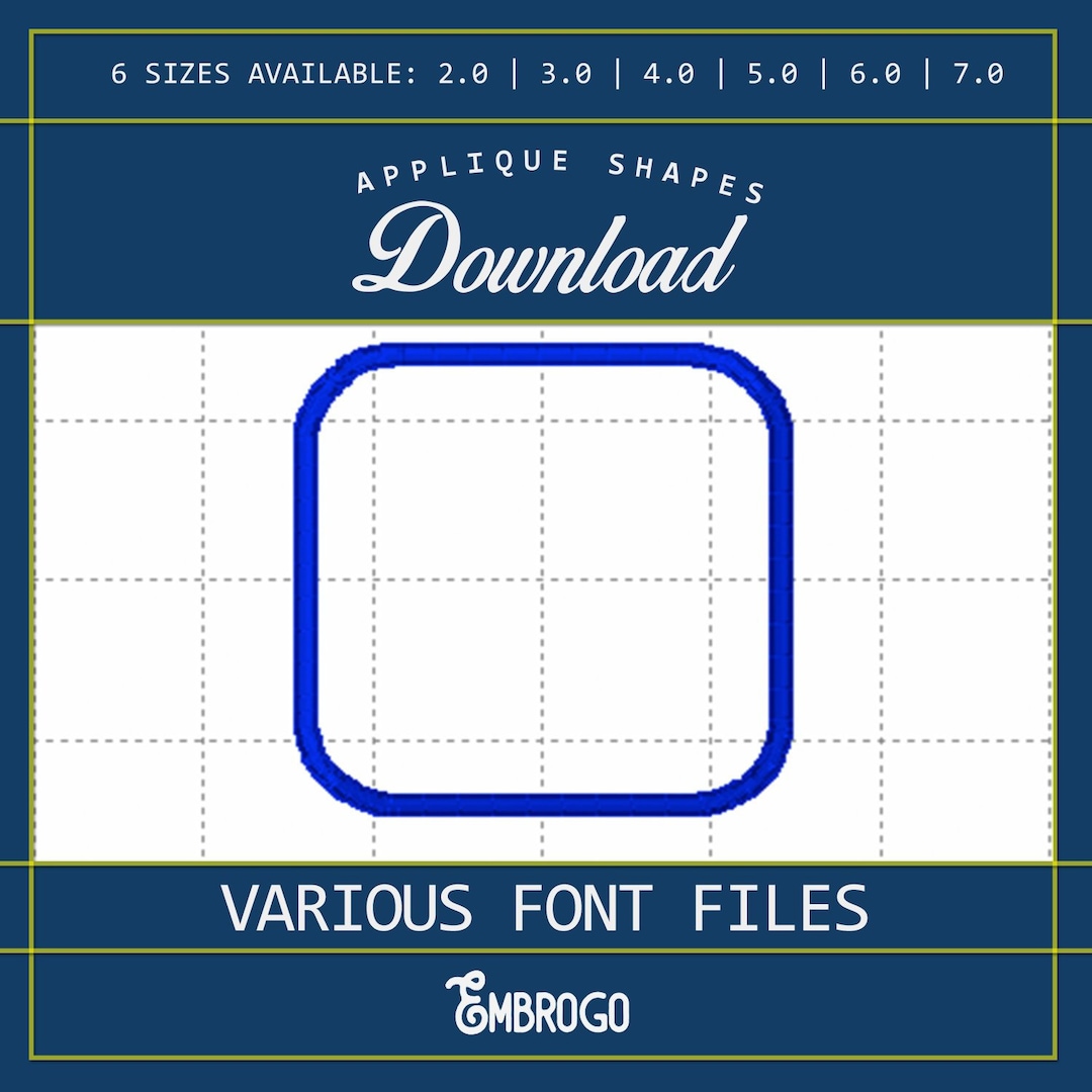 Square Applique Embroidery File, Shapes Applique Embroidery Designs ...