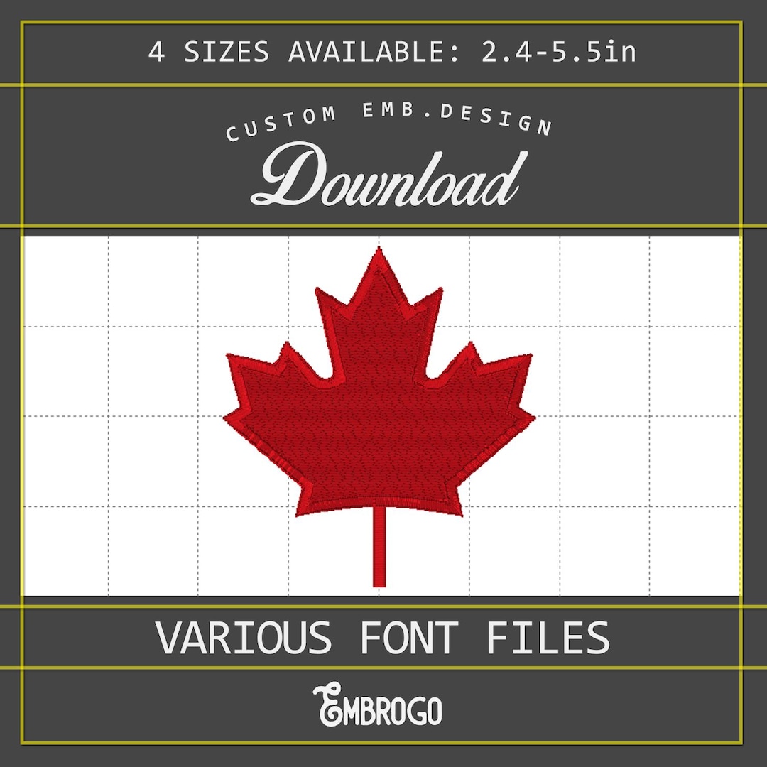 Maple Leaf Embroidery Design, Canada Maple Leaf Embroidery, Maple ...