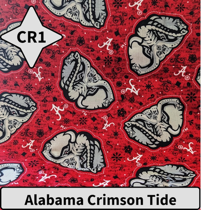 College Team Sports List 1 - Fabric Sold by the HALF YARD for Quilting ...