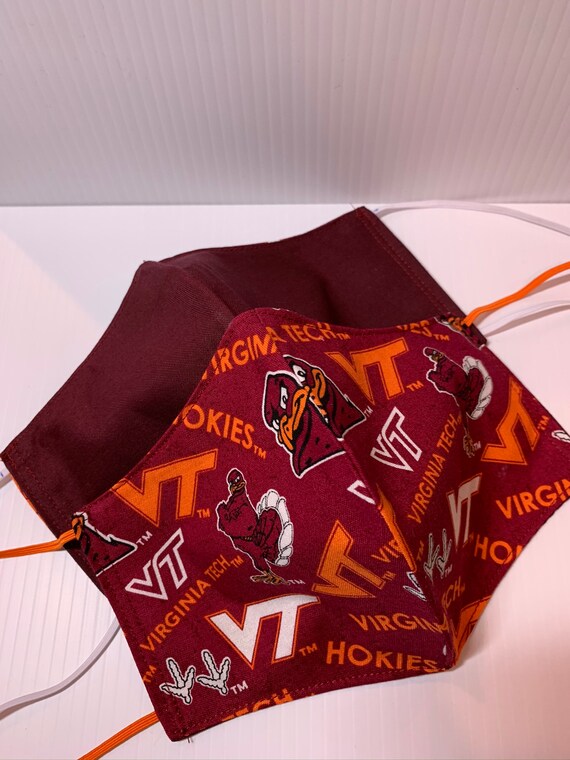 Face Mask Fitted Reversible Washable Virginia Tech Face | Etsy