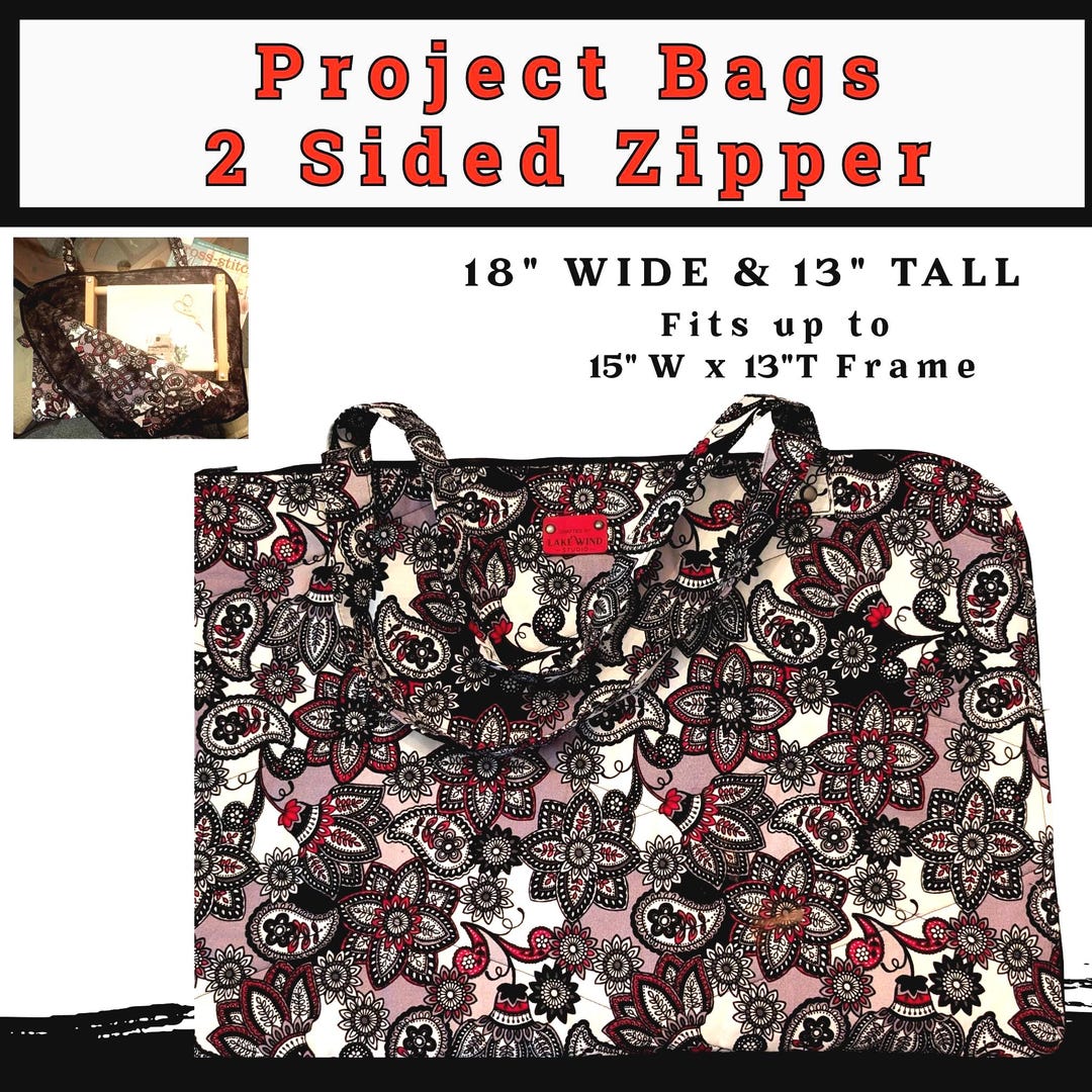 Two Sided Zipper Project Bag - Q-snap, Hoop, Nurge, Scroll Frames ...