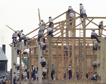 Amish Photography, “saturday Barn Raising”, Amish Print, Fine Art Print ...