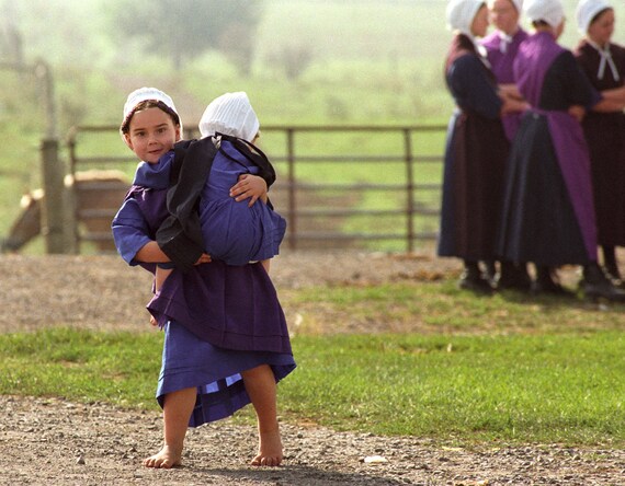 Amish Photography Little Mother Amish Print Art Print | Etsy