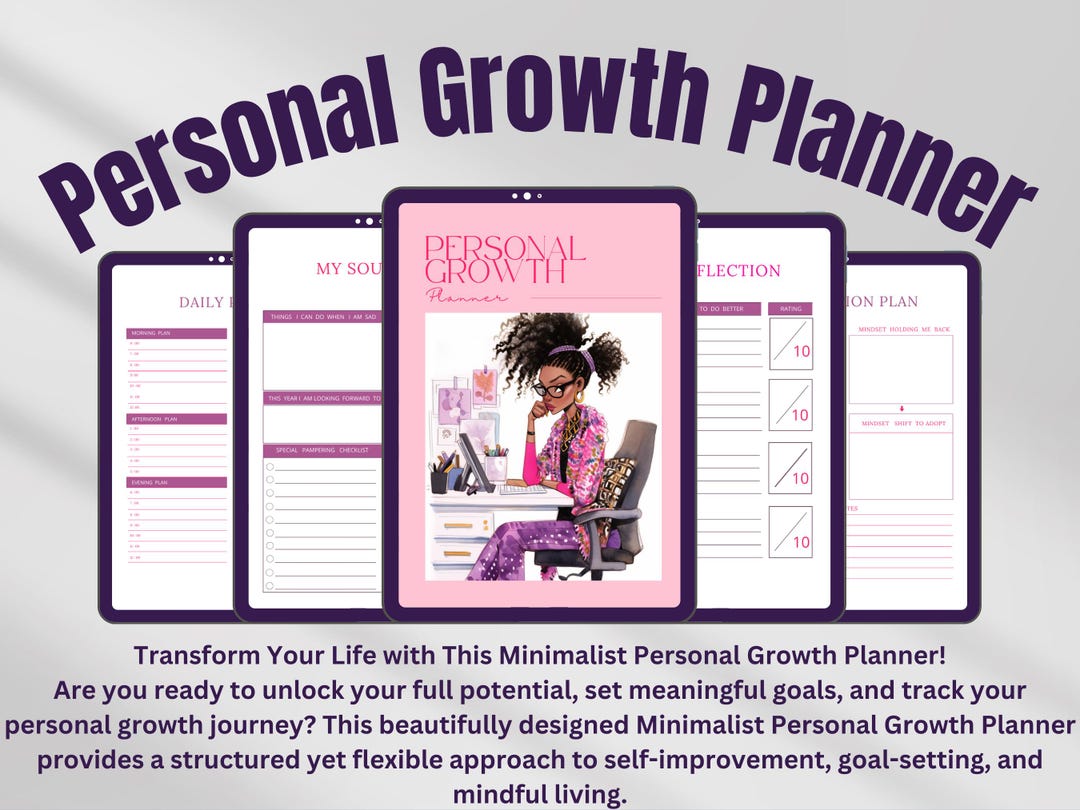 Minimalist Personal Growth Planner | Self-improvement, Goal-setting ...