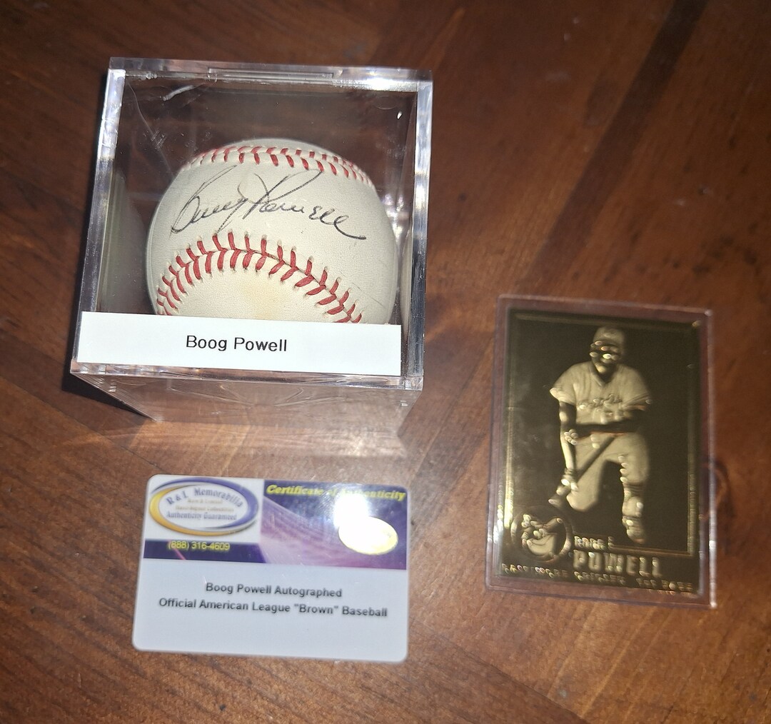Boog Powell Autographed Baseball and 24 Kt. Gold-plated Card - Etsy