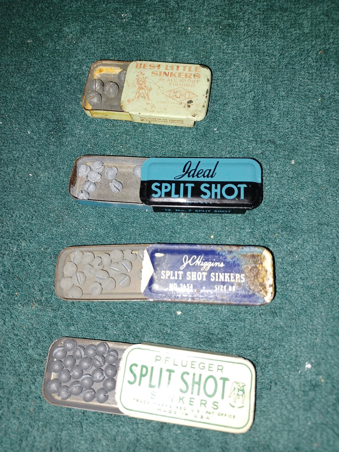 4 Vintage Split Shot Tins With Splitshots - Etsy