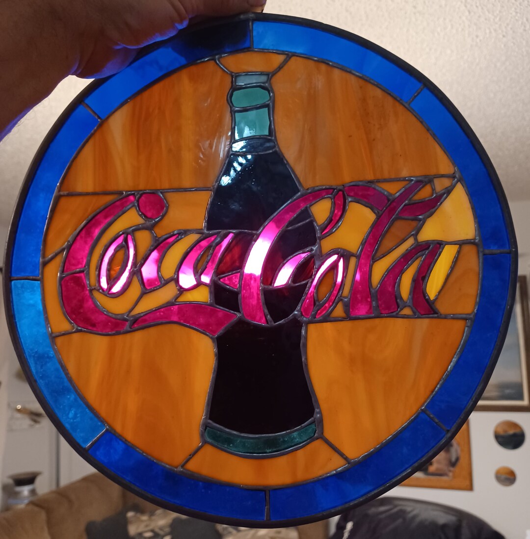 Stained Glass and Lead Coca-cola Window/panel - Etsy