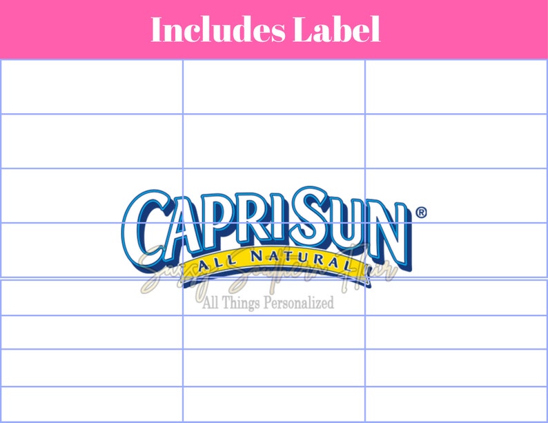 Capri Sun Template, Blank Capri Sun Template, Juice Pouch Label, Juice ...