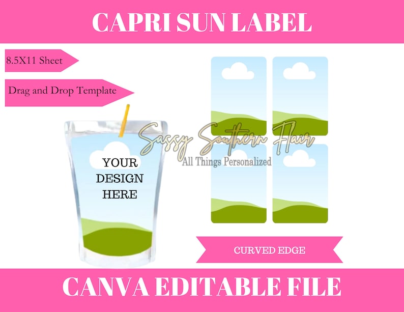 Capri Sun Template, Blank Capri Sun Template, Juice Pouch Label, Juice ...