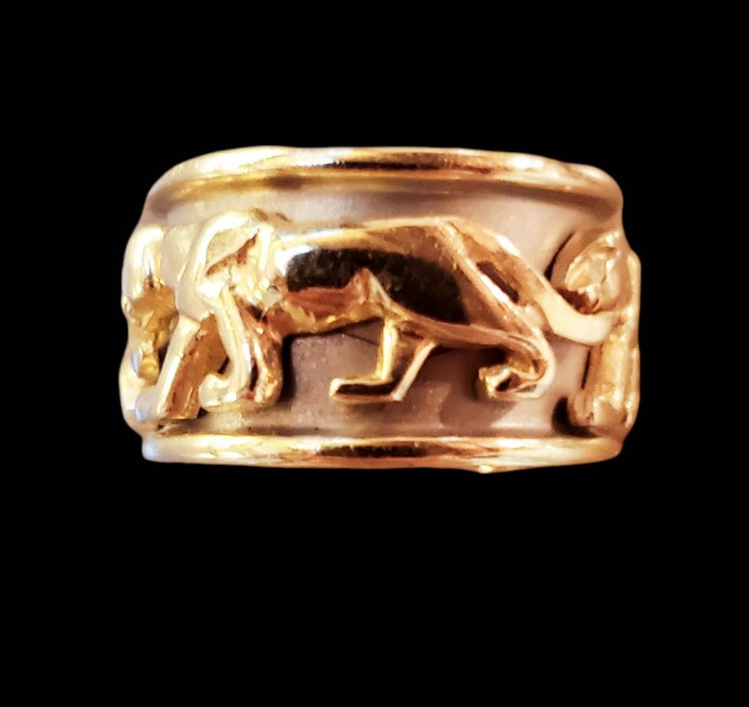 14k Solid Gold Panther Ring Band/cartier Style Panther Ring - Etsy
