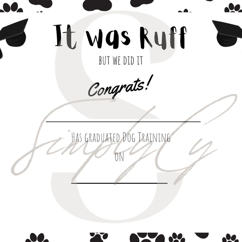 Dog Training Graduation - Etsy