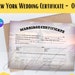 New York Marriage Certificate With Scenic Landscape and Sunset Sky ...