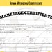 Iowa Commemorative Marriage Certificate, Digital Download, Iowa Wedding ...