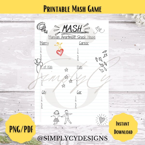 Mash Game - Etsy