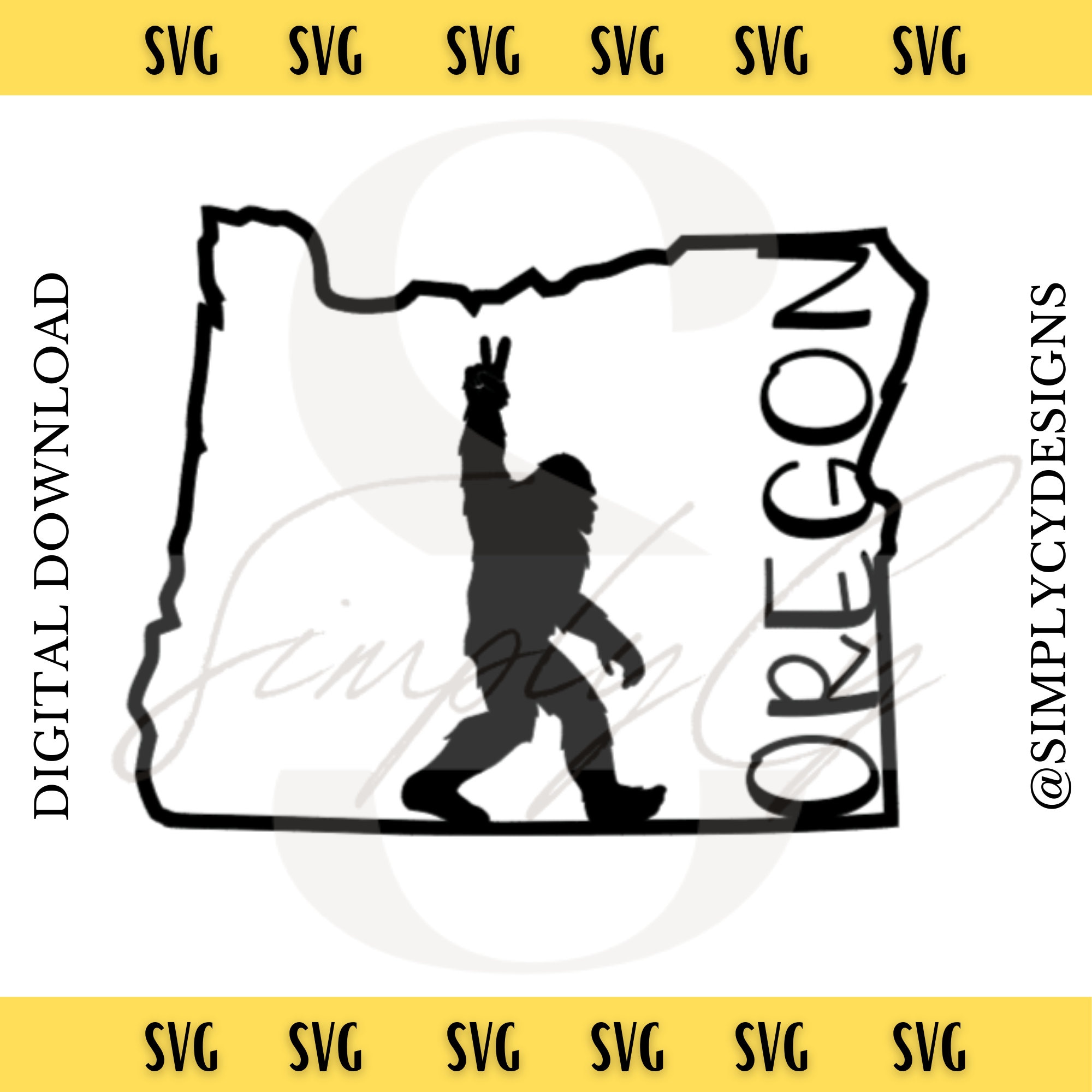 Oregon Yeti SVG, Oregon SVG, Yeti Decal, Bigfoot Decal, Oregon Decal ...