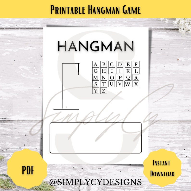 Printable Hangman Game, Printable Travel Games, Car Ride Games, Hangman ...