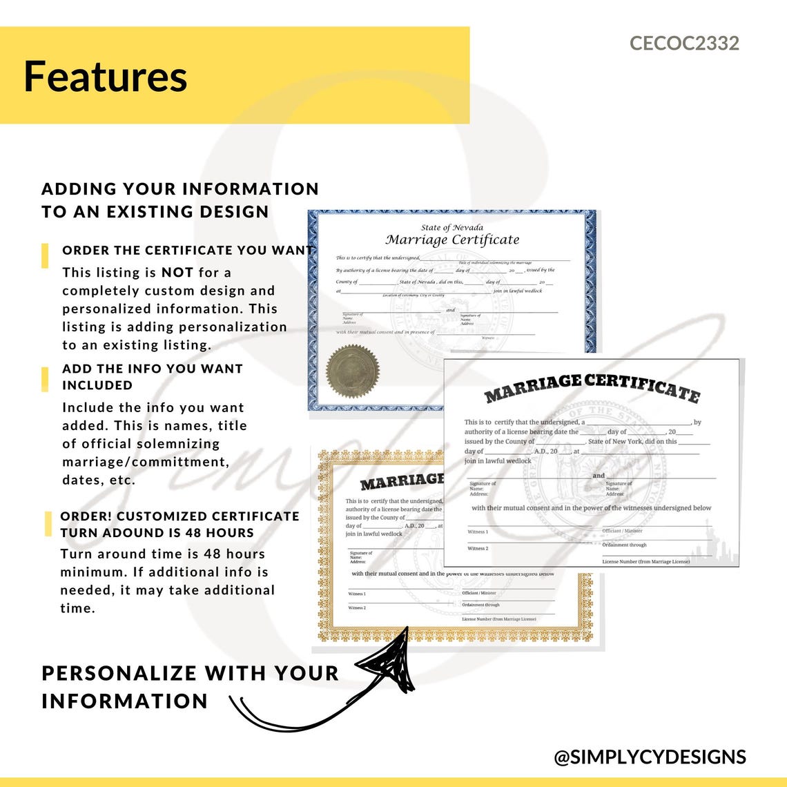 New York Marriage Certificate With Seal and Statue of Liberty Outline ...