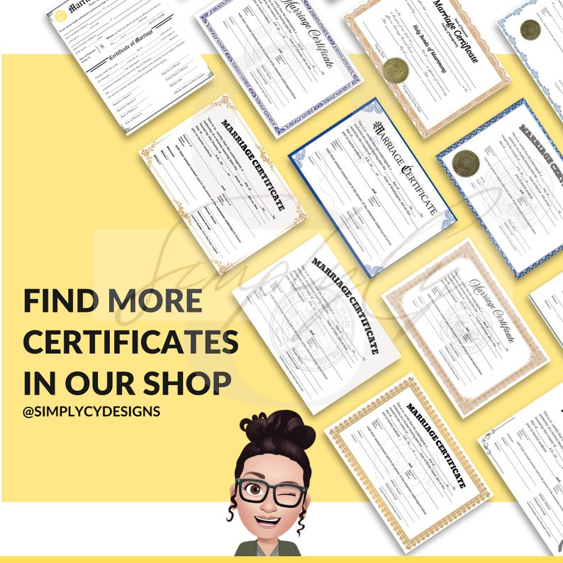 State of Alabama Marriage Certificate | Editable Canva Template | PDF ...