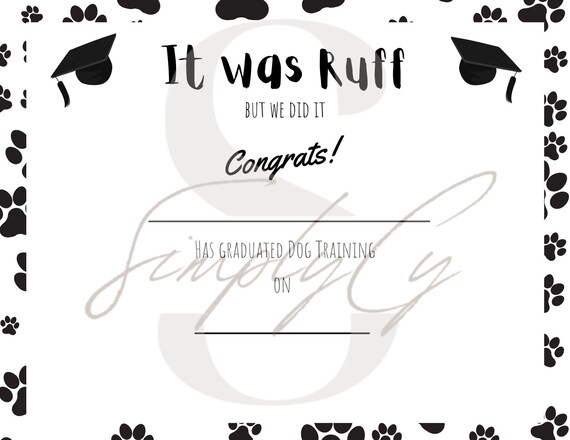 Printable Puppy/dog Graduation Certificate Printable | Etsy