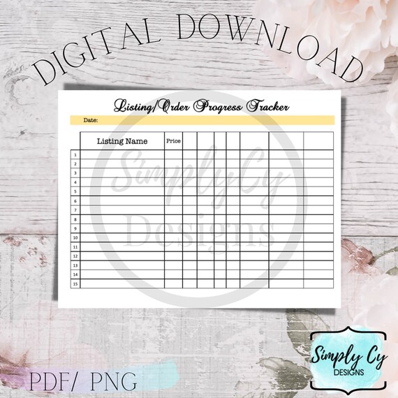 Listing Tracker Etsy Order Tracker Sales and Listing | Etsy