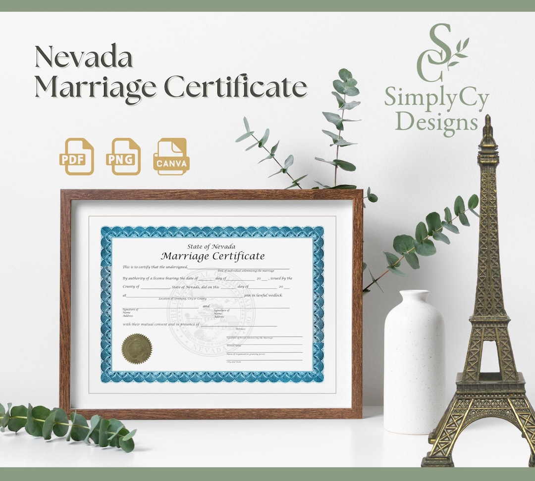 Certificado De Matrimonio Nevada