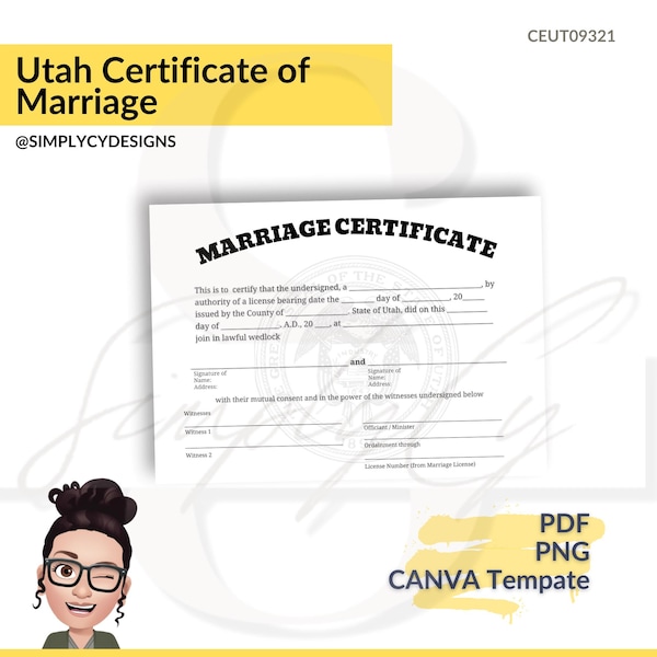 Marriage Certificate Template - Etsy