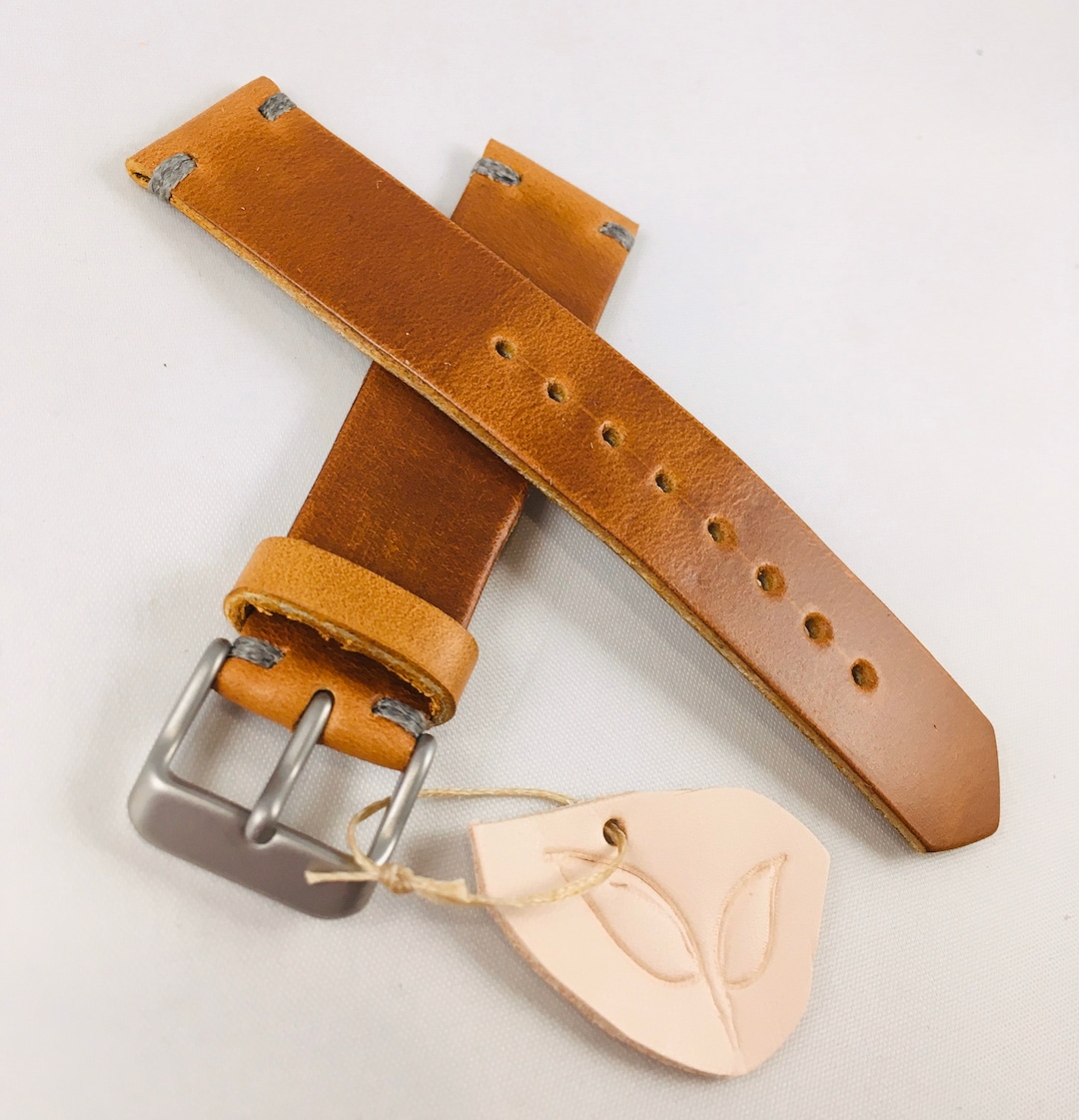 Handmade Horween Chromexcel Leather Watch Strap: Sunflower Tan, Full ...