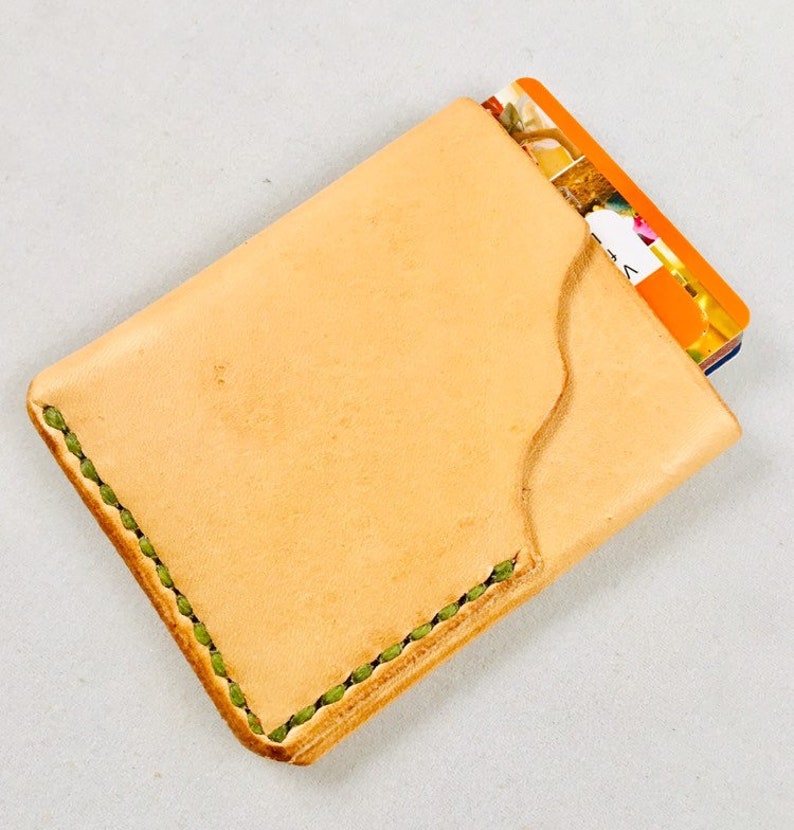 Full Grain Veg Tan Leather Wallet Hand Made Vertical Wallet. - Etsy