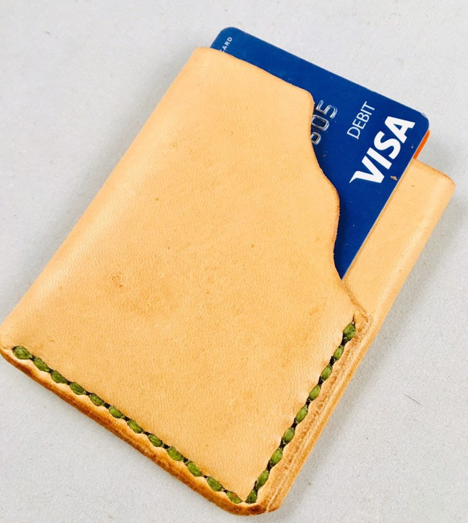 Full grain veg tan leather wallet hand made vertical wallet. | Etsy