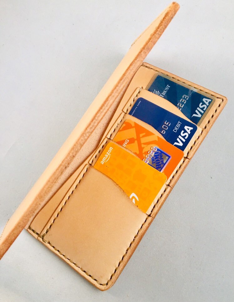 Handmade Leather Wallet | Vegetable Tanned Leather | Natural Veg Tan ...