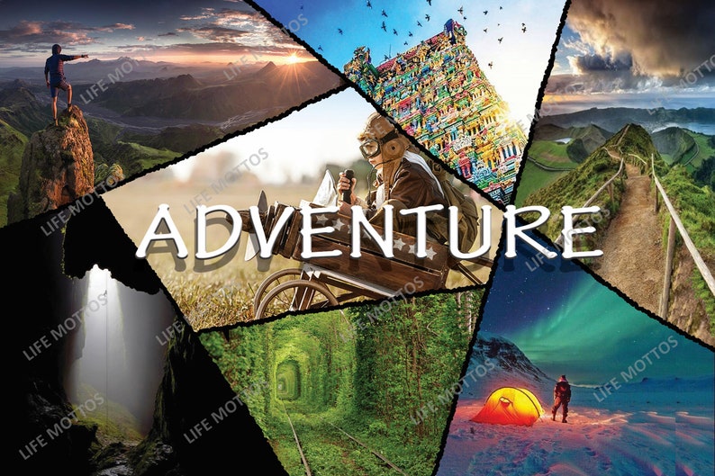 ADVENTURE collage art print Digital Download Nursery art | Etsy